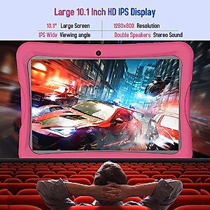10" Kids Tablet Android 13.0, 4GB RAM+64GB ROM, Learning Tablets for Toddler Children Teen, WiFi-6, 2Ghz CPU, 2.4G/5G, Dual Camera, 10.1'' IPS HD Screen, Family Link, 8000mAh Battery, 2-Year Warranty