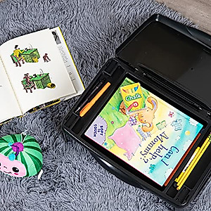 Mind Reader Anchor Collection, Portable Laptop Desk/Breakfast Table with Hinged Lid and Storage, 18.75" L x 11.25" W x 7.25" H, Black