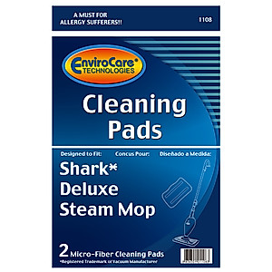 EnviroCare Replacement Cleaning Mop Pads Compatible with Shark Deluxe Steam Mops Shark Steam Mop S3101 S3202 S3250 S3251 Spray Mop SK410 SK460 SK115 SK140 SK141 SK435CO 2 Pack