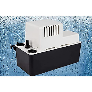 Little Giant VCMA-15ULST 115 Volt, 65 GPH, 1/50 HP Automatic Condensate Removal Pump with Safety Switch and Tubing, Black/White, 554415