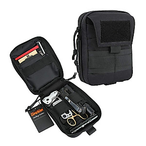 EXCELLENT ELITE SPANKER Molle Admin Pouch Military Utility Tool Pouch EDC Molle Pouchs Gadget Waist Bags (Black)