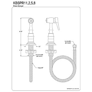 Kingston Brass Gourmetier KBSPR18 Kitchen Faucet Sprayer, Brushed Nickel