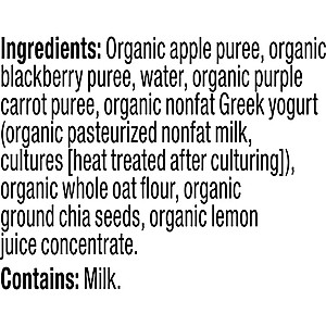 Plum Organics Baby Food Pouch | Mighty 4 Blends | Apple, Blackberry, Purple Carrot, Greek Yogurt & Oat | 4 Ounce | 12 Pack | Organic Food Squeeze for Babies, Kids, Toddlers