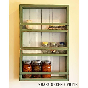 Mansfield Cabinet No. 102 - Solid Wood Spice Rack Cabinet White Wash/Black