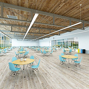 FAITHSAIL Linkable 4FT LED Wraparound Light 40W Flush Mount Garage Shop Lights, 4400lm, 4000K, 4 Foot Linear Wrap Ceiling Lighting Fixture for Workshop Office Kitchen, Fluorescent Replacement, 6 Pack