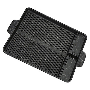 MAGICLULU 1pc Baking Pan Medical Stone Indoor Griddle Camping Stove Pan Nonstick Grill Plate Indoor Bbq Grill Stovetop Grill Pan Bbq Grill Accessories Gill Pan South Korea Portable Aluminum