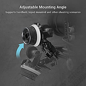SmallRig Mini Follow Focus with A/B Stops & 15mm Rod Clamp and Snap-on Gear Ring Belt for DLSRs and Mirrorless Cameras, Fits Different Diameter Lenses Up to 114mm - 3010