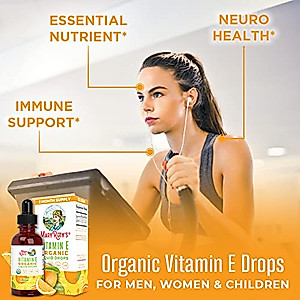 MaryRuth’s USDA Organic Vitamin E Liquid Drops | 2 Month Supply | Immune Support, Bone & Joint Health, Cognitive Health for Adults & Kids | Sugar Free | Vegan | Non-GMO | Gluten Free | 2oz
