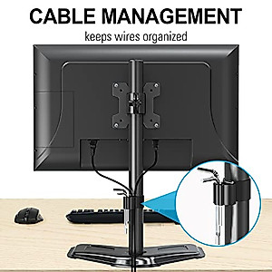 MOUNTUP Single Monitor Stands, Freestanding VESA Monitor Desk Mount fits 13'' to 32'' Computer Screen with Height Adjustable, Swivel, Tilt, Rotation, VESA 75x75 100x100 MU0023