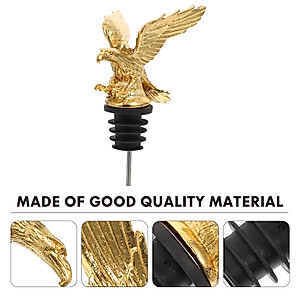 HEMOTON Wine Pourer Wine Aerator Eagle Head Animal Wine Pourer Bottle Decanter Spout Decorative Wine Bottle Stopper Home Bar Accessories (Golden)