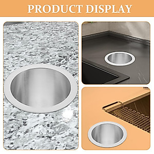 Cabilock Stainless Steel Trash Grommets Round Countertop Waste Trash Chute Grommet for Countertop Inserted Trash Chutes