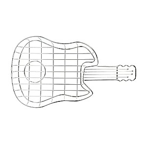 G.E.T. 4-81929 Guitar Serving Basket with One Sauce Cup Holder, Stainless Steel, Sauce Cup Sold Separately