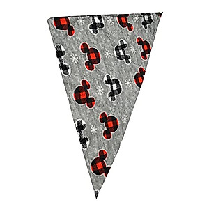 Briefly Stated Mickey Mouse Plaid Ears Merry Christmas Pet Bandana (One Size)