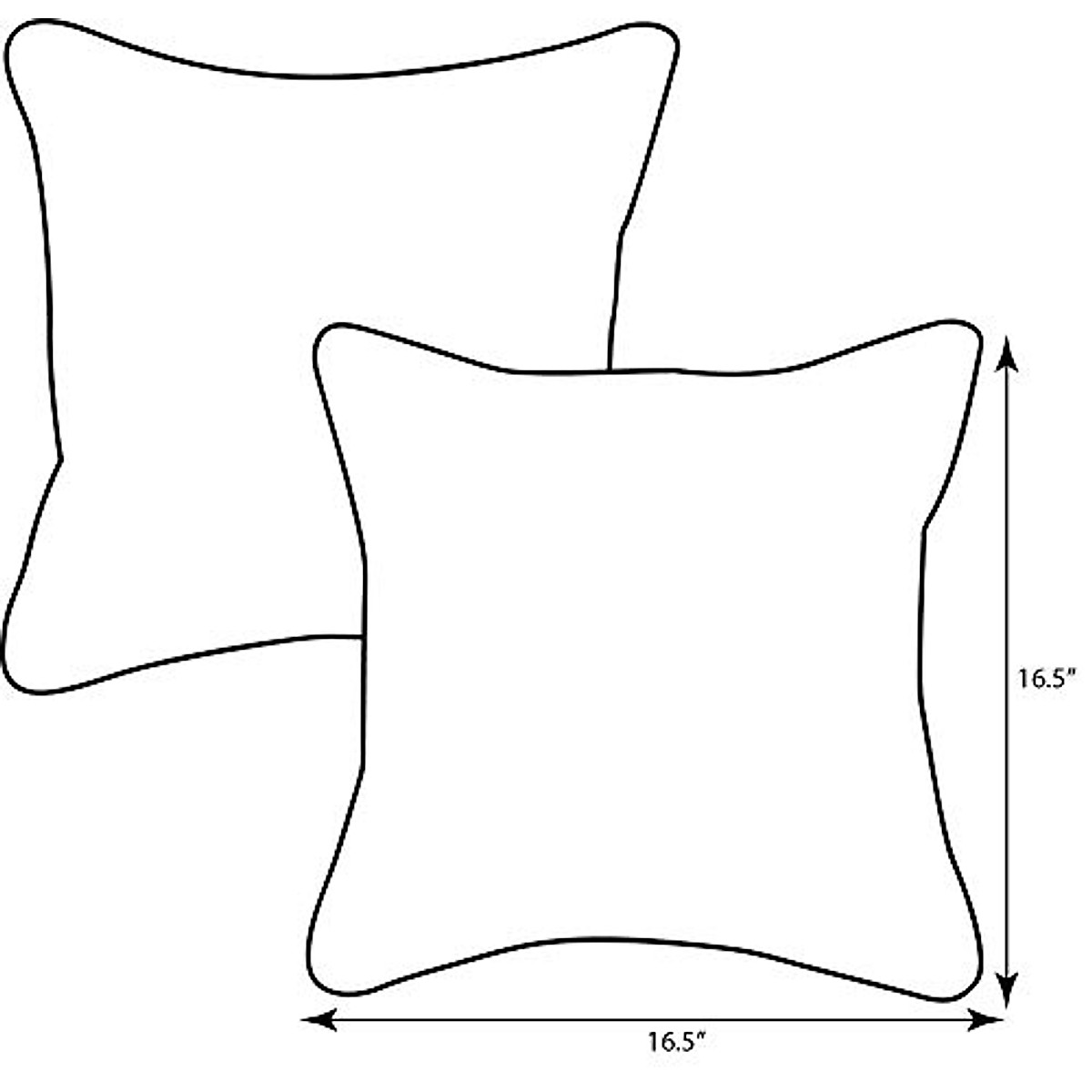 Pillow Perfect Outdoor/Indoor Branson Birch Throw Pillows, 16.5" x 16.5", TAN 2 Count