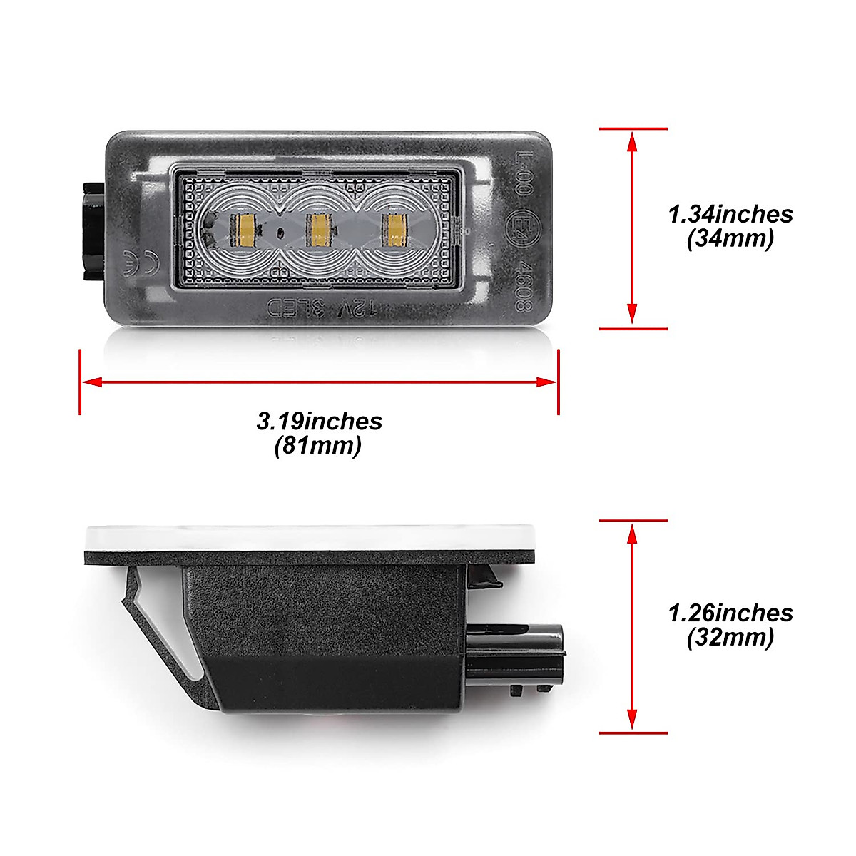 LED License Plate Lights Compatible w/ 2019-2021 Ni-ssan Altima Versa Sentra Rogue, OEM Led Number Lamps Replacement Canbus Error Free 6000K Xenon White Led Rear Tag Light Kit Assembly