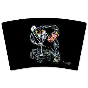 Mugzie Michael Godard Strike it Rich Travel Mug with Insulated Wetsuit Cover, 16 oz, Black