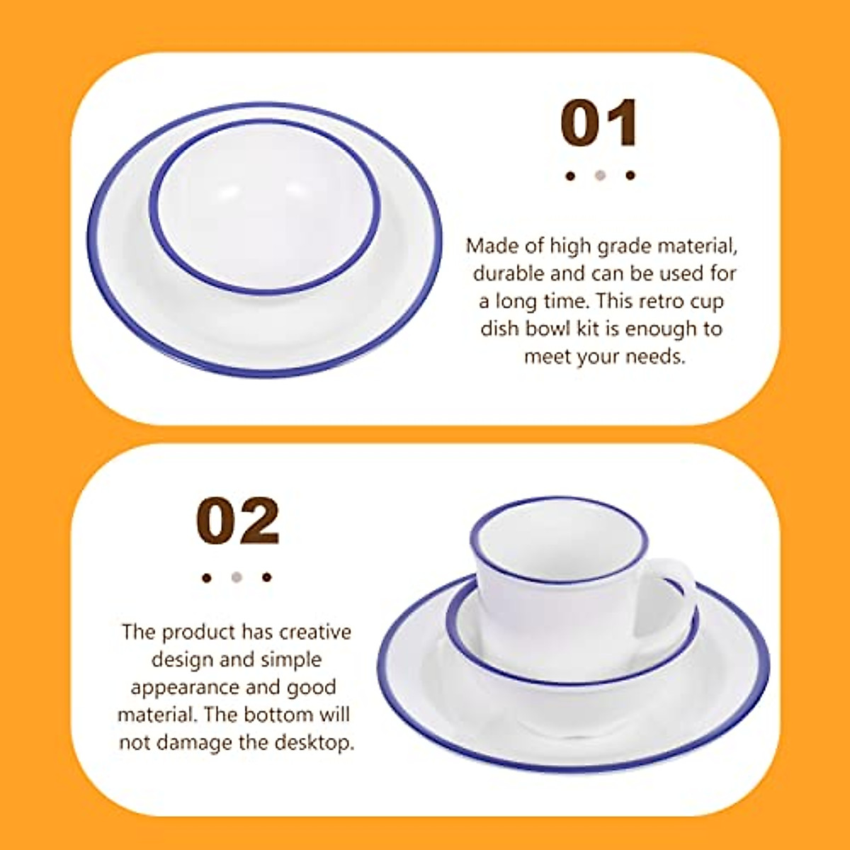 UPKOCH Melamine Dish Plate Set Melamine Plate Bowl and Cup: Vintage Dinnerware Set Camping Plates and Bowls Lightweight Plates Bowls for Kitchen Camping White Lightweight Dinnerware