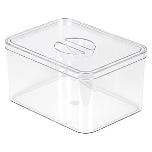 Richards Homewares Plastic Storage Containers with Lids for Organizing - 1 Large and 2 Medium Bins - Clear Box for Closet, Kitchen, Pantry, Garage, Toys and Shoes