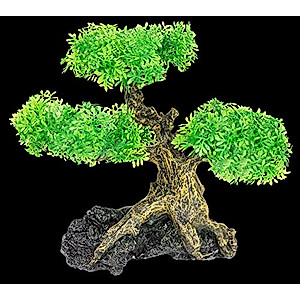 UNEAK - Aquarium Bonsai Tree Plant Fish Tank Decorations Medium/Large Resin Plastic Artificial Plants Flower Ornament Beta Goldfish Decoration Ornaments Freshwater & Saltwater Décor