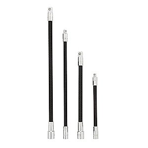 ABN Flexible Socket Extension Cables - 4pc Flex Socket Extension Bar Set 1/4in and 3/8in Drive Light Impact Extender