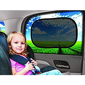 Enovoe Car Window Shade for Baby - (4 Pack) - 19"x12" Premium Cling Baby Sun Shade for Car Window Side - Sun, Glare and UV Rays Protection for Your Child