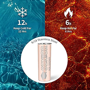 Personalized Graduation Tumbler Graduation Gifts for Her Him Custom Senior 2025 Tumbler with Name Class of 2025 Gift Senior 2025 Tumbler with Lids and Straws Senior Night Gifts 20 oz Insulated Cup