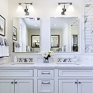 Chende 2 Packs Rectangle Bathroom Mirror with Beveled Edge, 18" x 24" Frameless Vanity Mirror for Bedroom, Entryways, Washrooms, Living Rooms, Modern Wall Mirror
