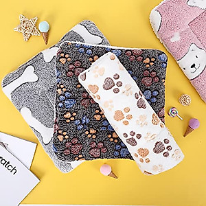 4pcs Rabbit Beds Guinea Pig Beds Winter Warm Fluffy Washable Mats Small Animal Beds for Bunny Hamster Guinea Pig Squirrel Hedgehog Chinchilla 12 x 12inch