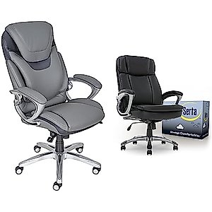Serta AIR Health and Wellness Executive Office Chair High Back Ergonomic for Lumbar Support Task Swivel & Big & Tall Executive Office Chair High Back All Day Comfort Ergonomic Lumbar Support