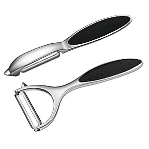 Elyum Vegetable Peeler Y and I-Shaped Peeler Set Potato Peelers Stainless Steel Fruit Peelers for Kitchen with Sharp Blade and Ergonomic Non-Slip Grip Peeler for Apple, Carrot, Veggie (2 PCS)
