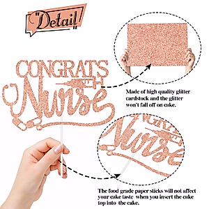 Congrats Nurse Cake Topper, Future Nurse/Congrats RN BSN FNP LPN Cake Decor, Class of 2025 Nursing School Survivor Graduation Party Decorations