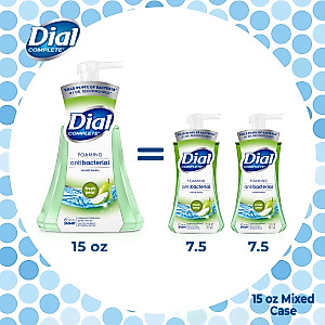 Dial Complete Anti-bacterial Foaming Hand Wash, 60 oz of Foaming Hand Soap. 2-scent Variety Pack Spring Water/Pear, 15 Fluid Ounces each (4 pack)
