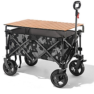 Folding Wagon Cart Heavy Duty Collapsible Utility Wagon Outdoor Camping Garden Cart with Universal Wheels for Camping, Sports, Shopping (Color : B) (B