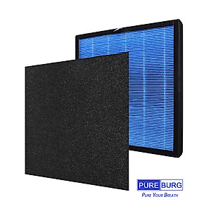 PUREBURG Replacement True HEPA Filter Kit Compatible with Okaysou Airmax 10L Pro & Aiibot Aiibot-A300 also Compatible with SimPure HP3-A Air Purifier,H13 4-Stage Filtration Air Clean Dust VOCs,2-Pack