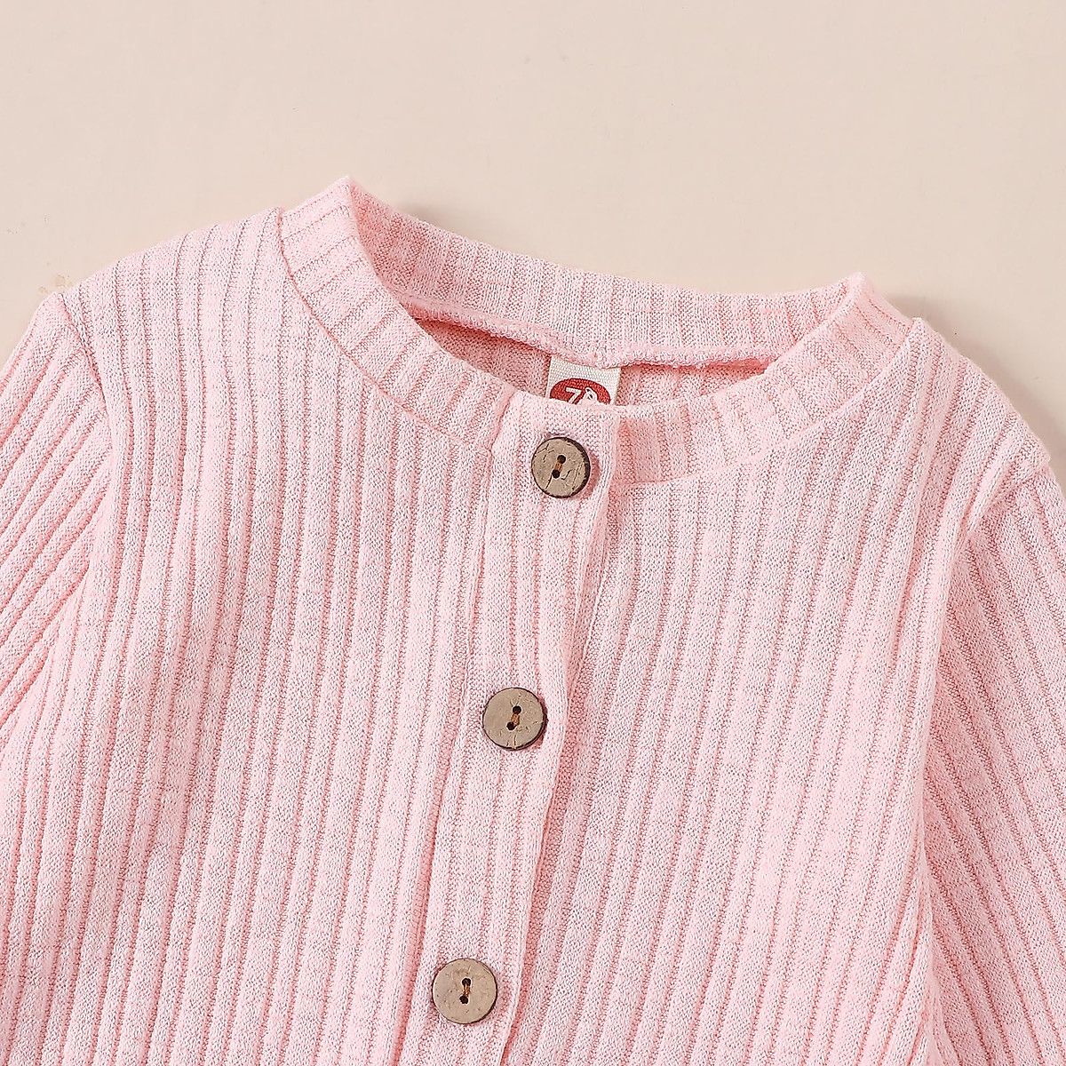 Cevoerf Infant Baby Girl Boy Fall Clothes Knit Long Sleeve Onesie Ribbed Romper Jumpsuit Sweater Winter Coming Home Outfits (Light Pink Knitted, 3-6 Months)