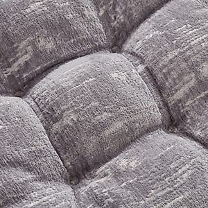 SleepMan Chair Pad Seat Cushion, Outdoor/Indoor, Non-Skid Backing, Durable Fabric, Comfort and Softness, Home Decor Floor Tufted Cushion Pet Pad, Washable, 15.7 x 15.7 Inches (Grey, Set of 2)