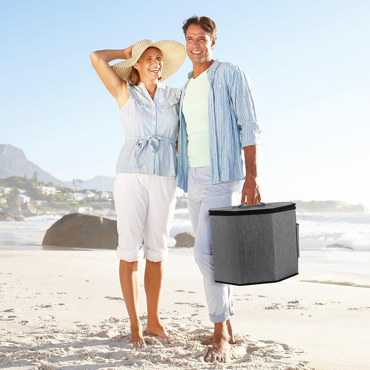 Risapor Hat Storage Box, Hat Boxes for Women/Men Storage,Foldable Travel Hat Box with Lids,Large Hat Boxes,Stuffed Animal Toy Storage,Hat Storage Organizer for Hanging on Suitcase (1)