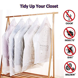 Neahom Hanging Vacuum Storage Bags for Clothes, 6 Pack (3 Jumbo, 3 Large) Vacuum Seal Bags for Clothing, Space Saver Bags Vacuum Sealer Bags Compression Bags for Travel, Closet Organizer, Clear