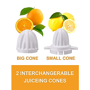 Homeleader Electric Citrus Juicer, Lemon Squeezer with Powerful Motor and LED Working Lamp, Orange Juicer for Grapefruits, Orange and Lemon-White, 1.2L