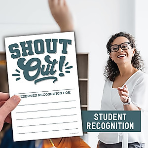 Shout Out Cards For Employees, Office Staff, and Students - Appreciation and Recognition Reward Cards For School or Work Bulletin Board (50 Count)