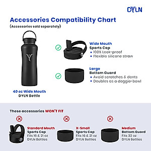 DYLN 40 oz Alkaline Water Bottle | Creates Premium Water up to 9+ pH | Keeps Cold for 24 Hours | Vacuum Insulated 316 Stainless Steel | Wide Mouth Cap | Galaxy Blue, 40 oz (1.2 L)