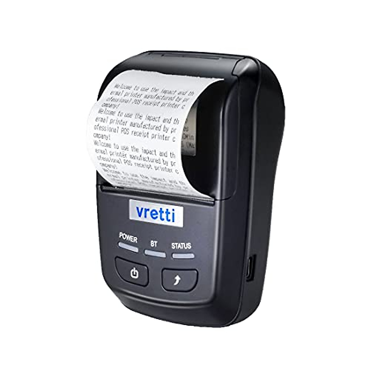 vretti Bluetooth Receipt Printer, 2inches 58mm Portable Direct Thermal Printer Compatible with Android,Windows, Mini Wireless Mobile USB POS Printer for Restaurant Retail, Sales, Kitchen, Hotel