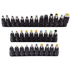SoulBay 34pcs Universal Laptop Notebook Input DC Plug Set Jack Tips for Lenovo Toshiba Dell HP Asus and Most Laptops