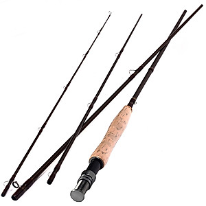 9' 10' Fly Fishing Rod 4 Sections 9FT 10FT 3/4 5/6 Fly Rod Carbon Fiber Blanks Light Weight Medium-Fast Action Cork Grip (10FT, 3/4)