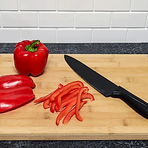 Chef Craft Premium Chef Knife with Sheath, 8 inch blade 13.5 inches in length, Black