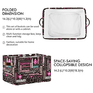 Emelivor Coffee Storage Basket Bins Foldable Toy Baskets Organization with Handles Laundry Hamper for Bedroom Office Clothes Pet Nursery Living Room,1 pcs