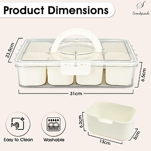 Big Snackle Box Charcuterie Container - Food Grade Portable Snack Box for Travel, Beach, and Car - Snack Shield Lock, Snap-On Tray, and Snack Storage for Charcuterie and More.