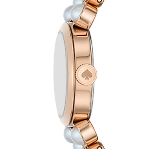 Kate Spade New York Women's Monroe Pearl Three-Hand Rose Gold-Tone Stainless Steel Bracelet Watch (Model: KSW1784)