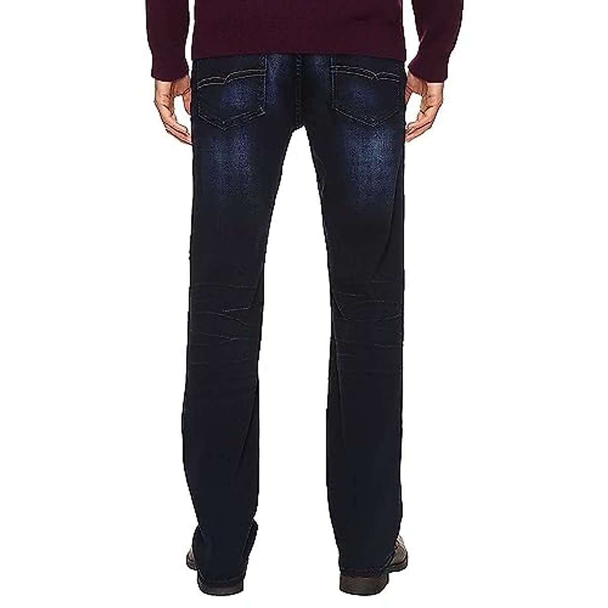 Buffalo David Bitton Men's Six Slim Straight Jean, authentic and deep indigo, 36 x 30