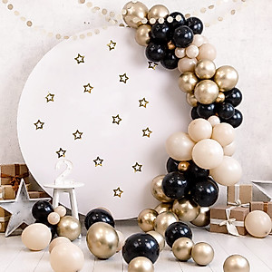 RUBFAC Black Balloons Different Sizes 105pcs 5/10/12/18 Inches for Garland Arch, Premium Party Latex Balloons for Happy New Year Decorations 2024 Birthday Wedding Holiday Balloon Party Decoration